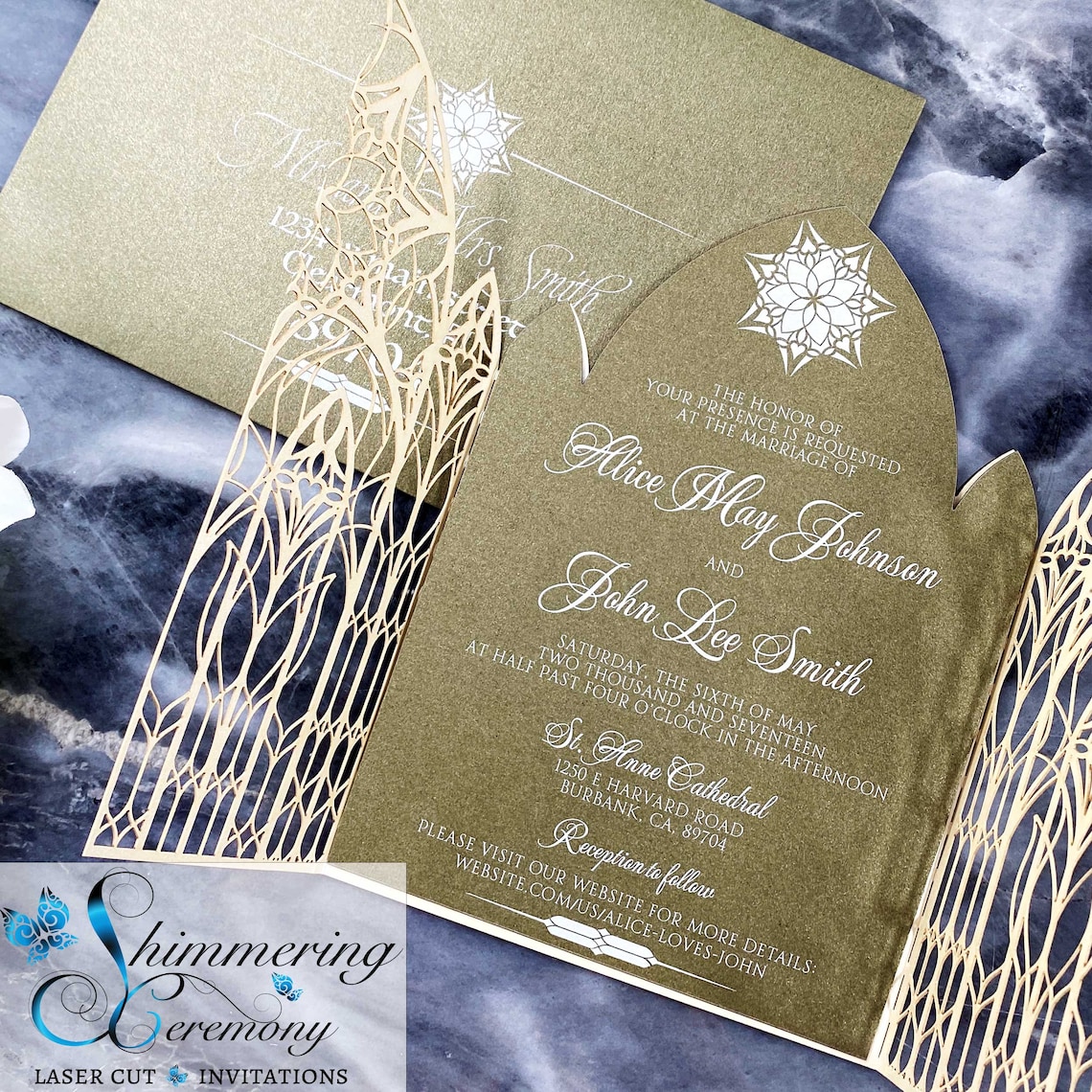Cathedral Wedding Invitation Laser Cut Church Window Invites - Etsy