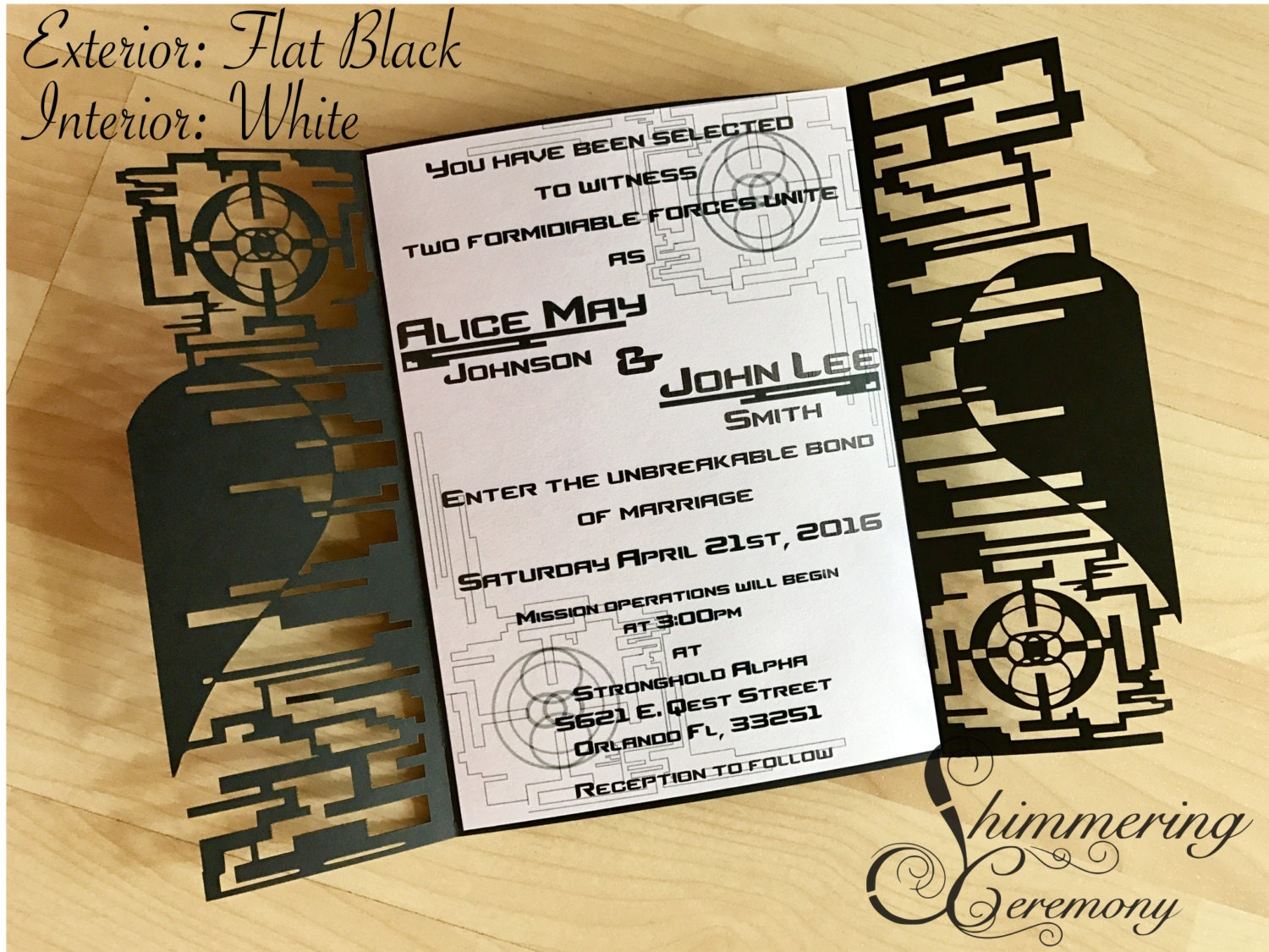 Video game wedding invitation laser cut techie heart and sci | Etsy