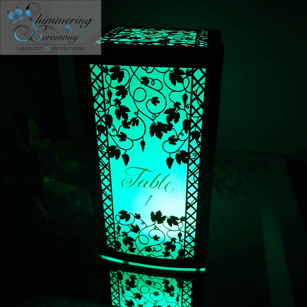 Vineyard Table Number Centerpiece Laser Cut Paper Lantern Luminary - Etsy