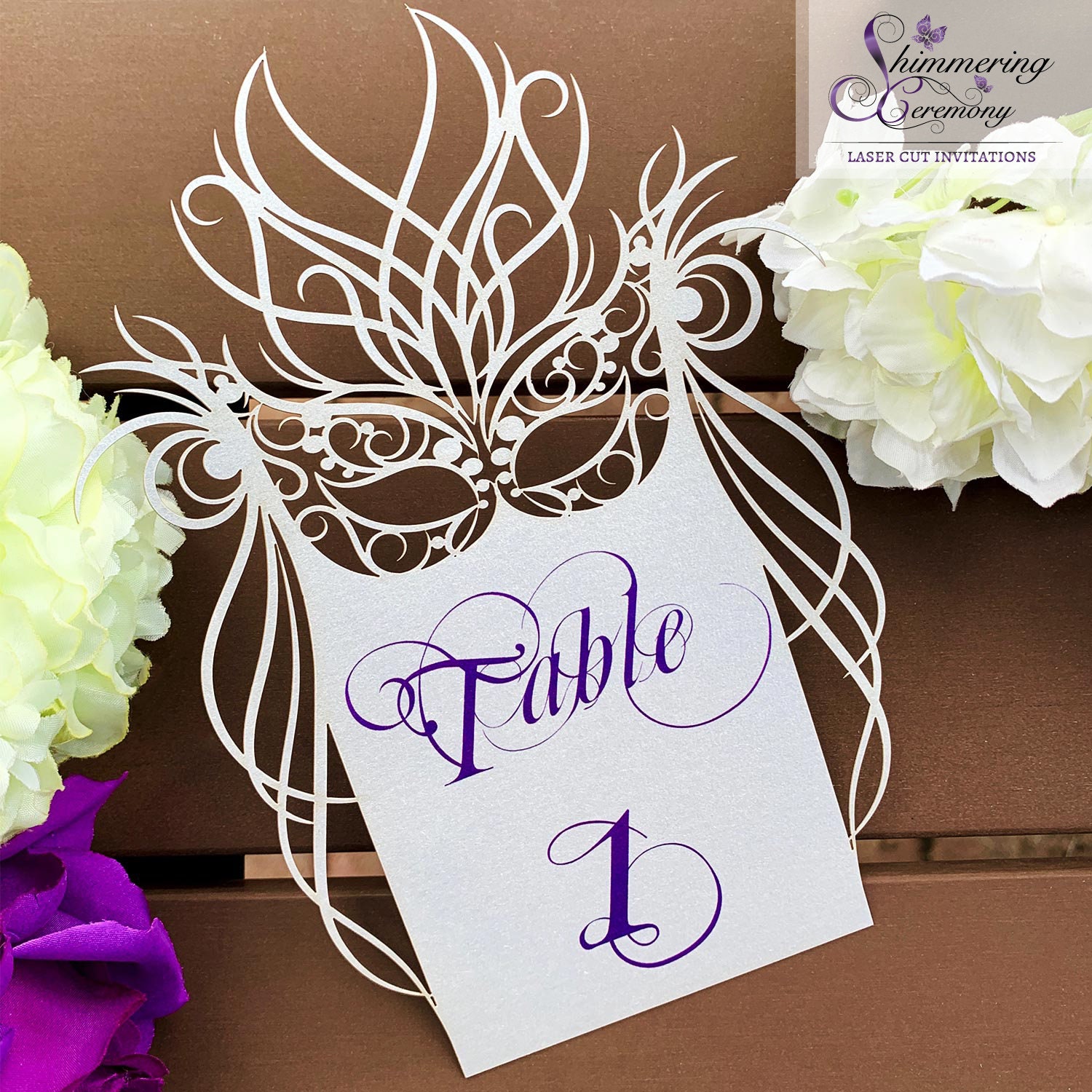 Mardi Gras Mask Table Number Laser Cut Masked Ball Decor Customizable ...