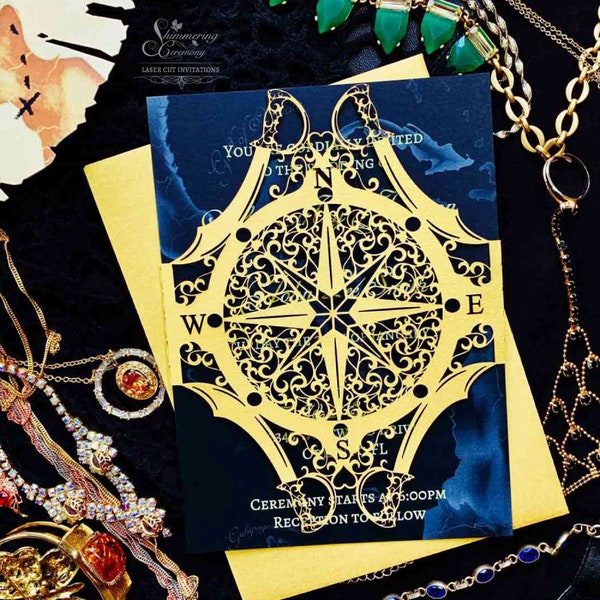 Compass Invitation - Etsy