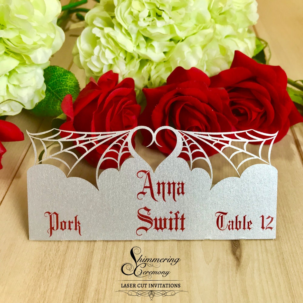 Spider Web Place Cards Laser Cut Name Escort Tags Halloween - Etsy