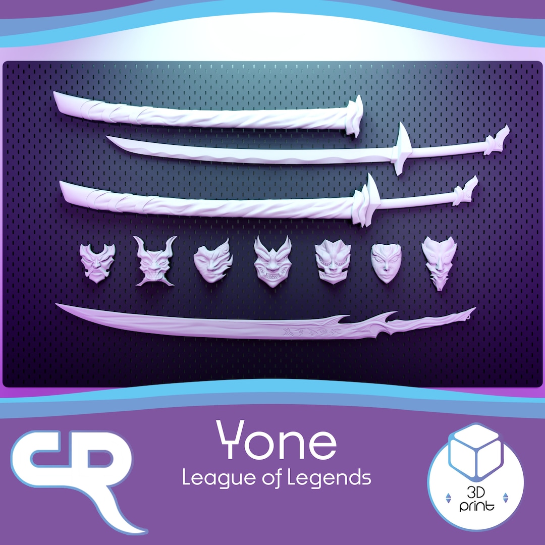 Yone Sheath, Katana, Spirit Sword and Masks 3D PRINT - Etsy