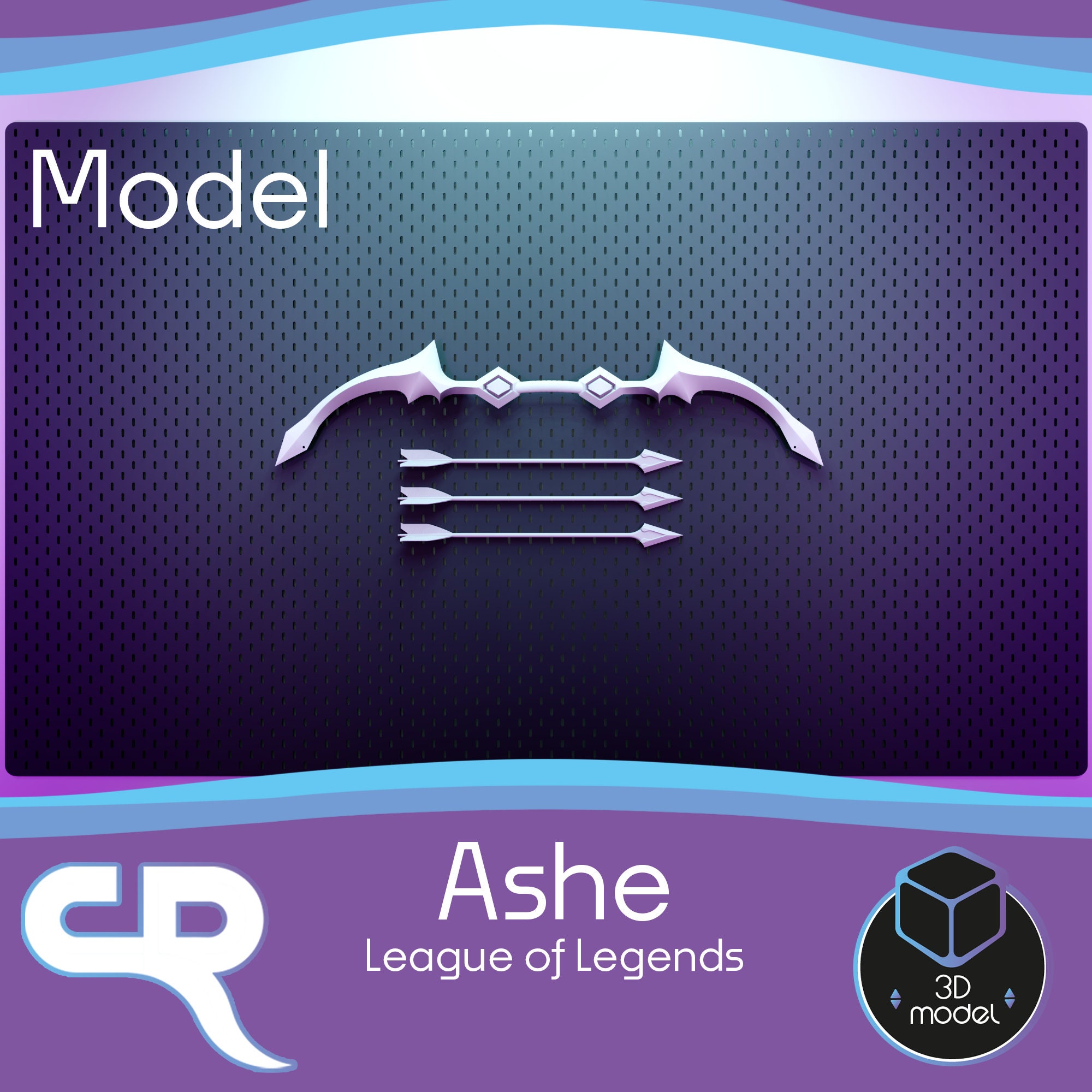 Ashe Bow & Arrow 3D MODEL - Etsy