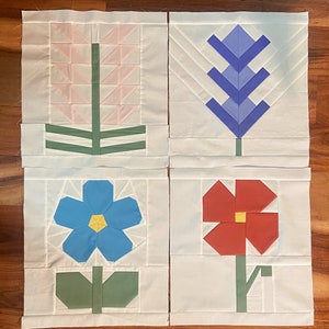 Poppy Quilt Block Guide - Digital PDF - Traditional Piecing Guide and ...