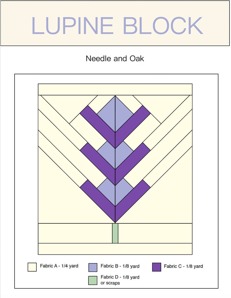 Lupine Quilt Block Guide - Digital PDF - Traditional Piecing Guide and ...