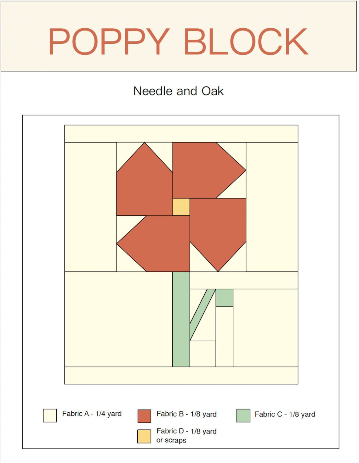 Poppy Quilt Block Guide - Digital PDF - Traditional Piecing Guide and ...