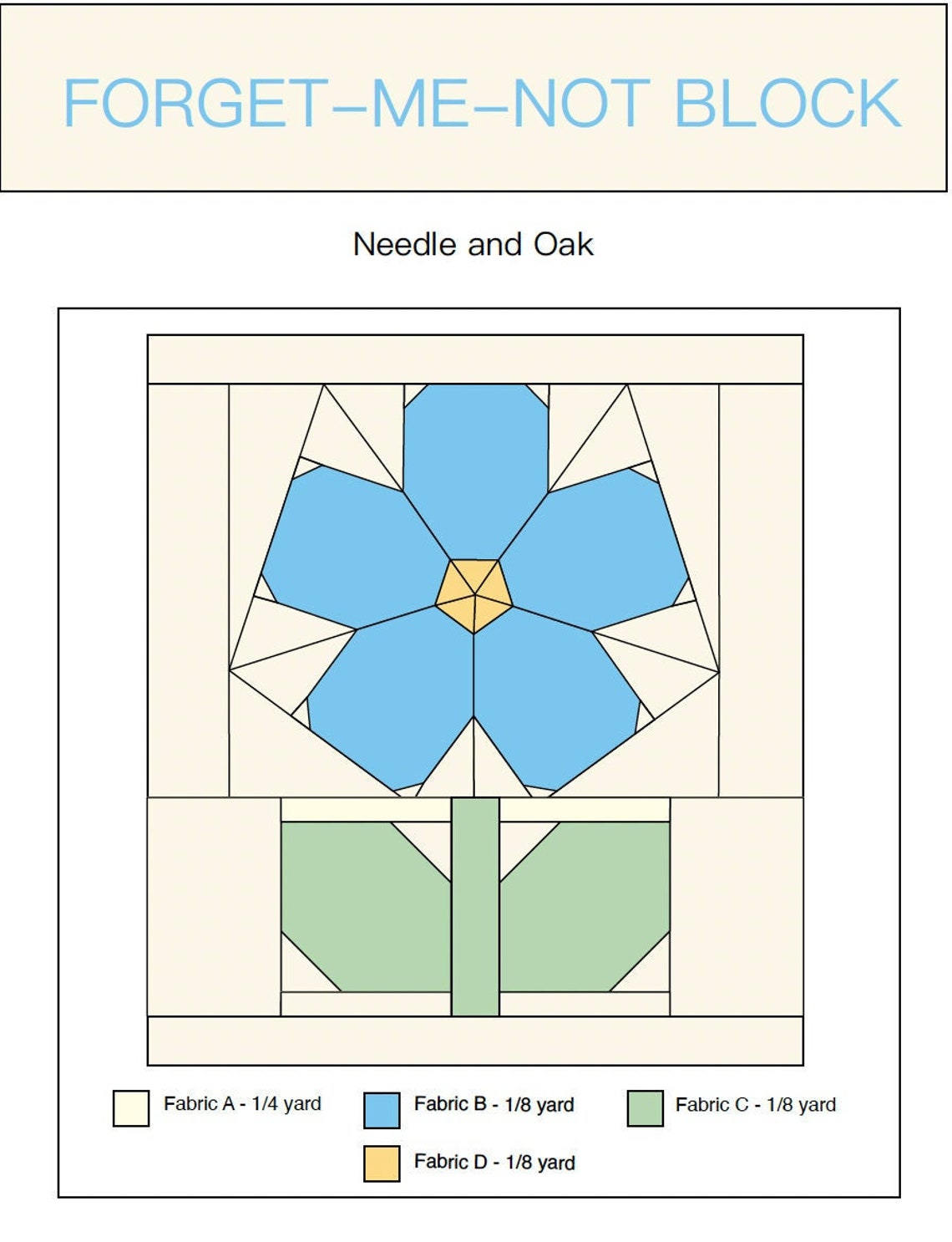 Forget-me-not Quilt Block Guide - Digital PDF - Traditional Piecing ...