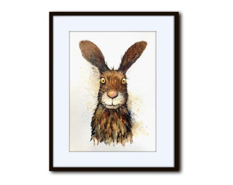 Easter hare Print of my Original Watercolour Ready for easter | Etsy