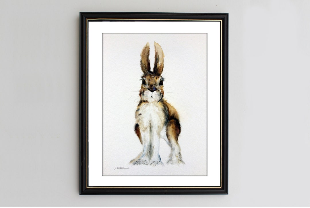 Hare Print of My Original Watercolour Standing Still Hare - Etsy