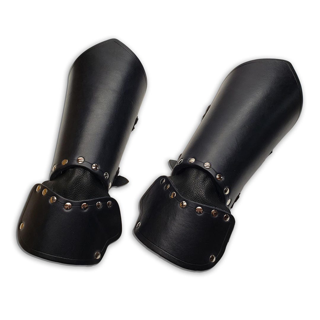 Medieval Leather Demi Gauntlets – Articulated Forearm Protection for ...