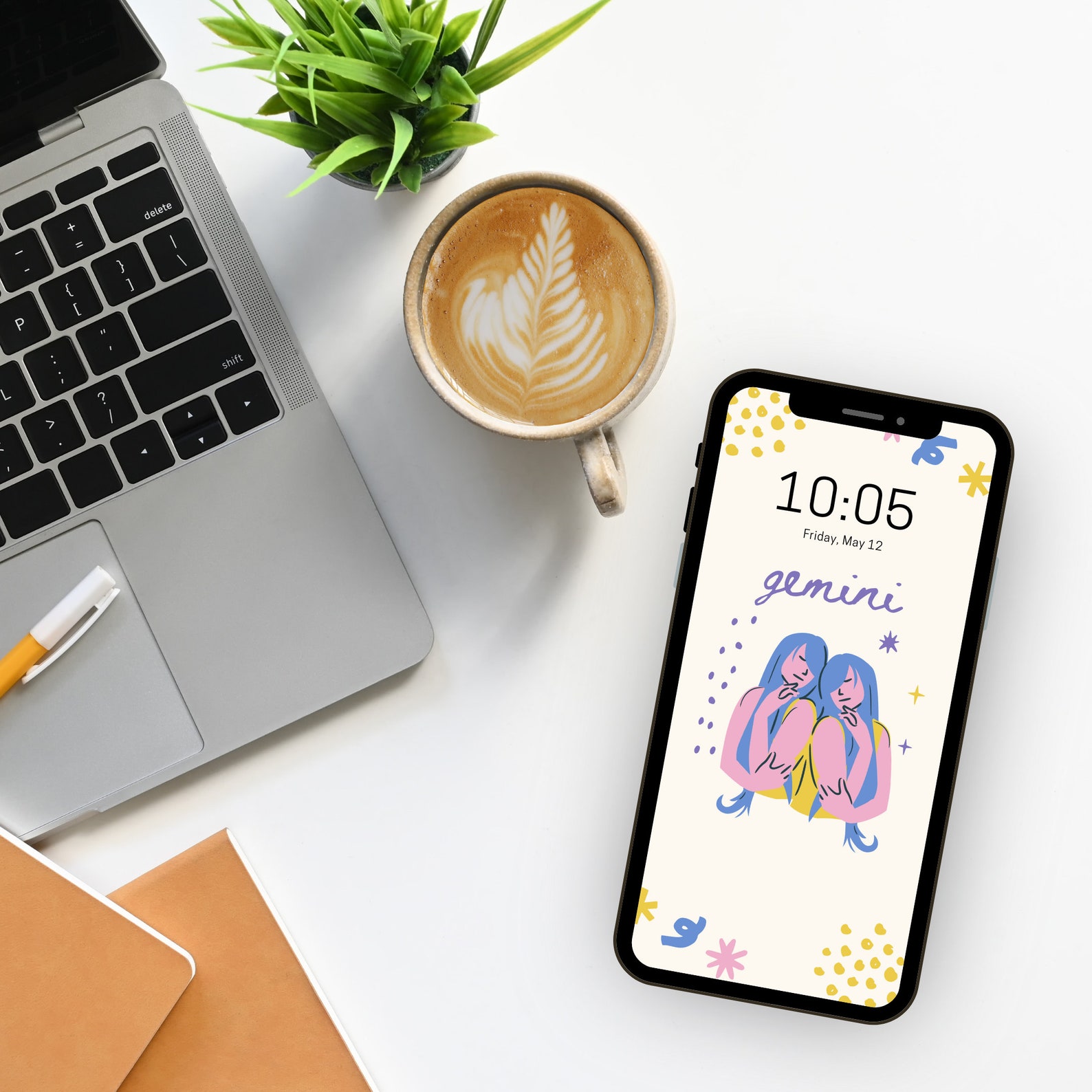 Gemini Phone Wallpaper Zodiac Sign Phone Background iPhone Background ...