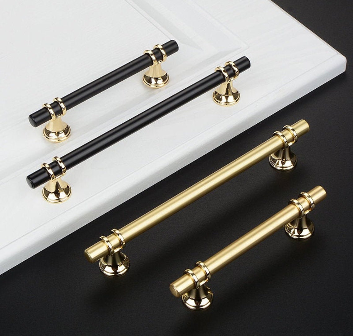 Gold Black Door Pull Handle Wardrobe Door Pull Handle Cabinet | Etsy