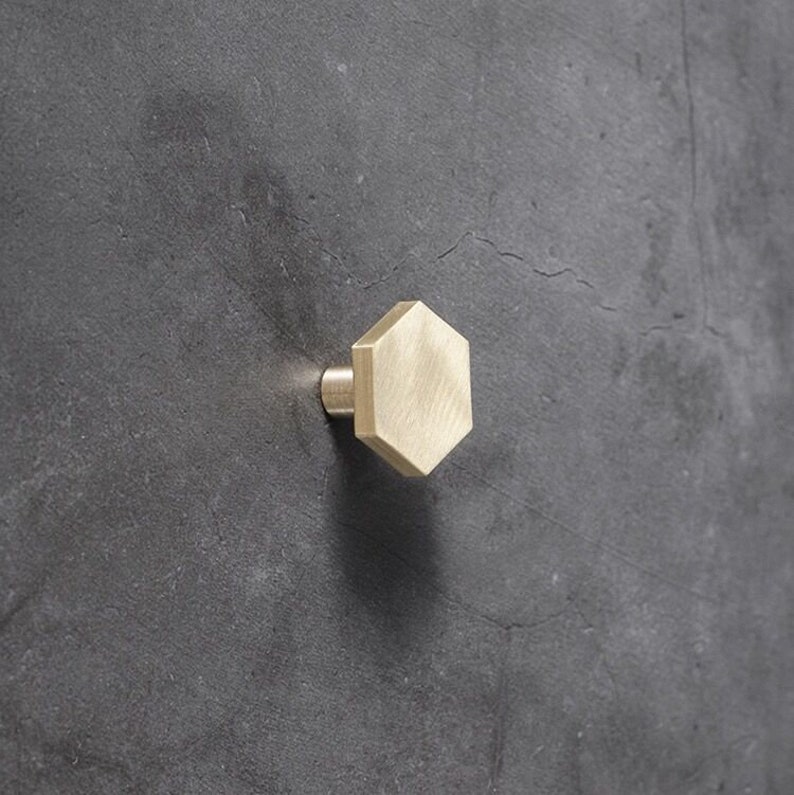 Brass Knob Nordic Minimalist Hexagonal Cabinet Drawer - Etsy