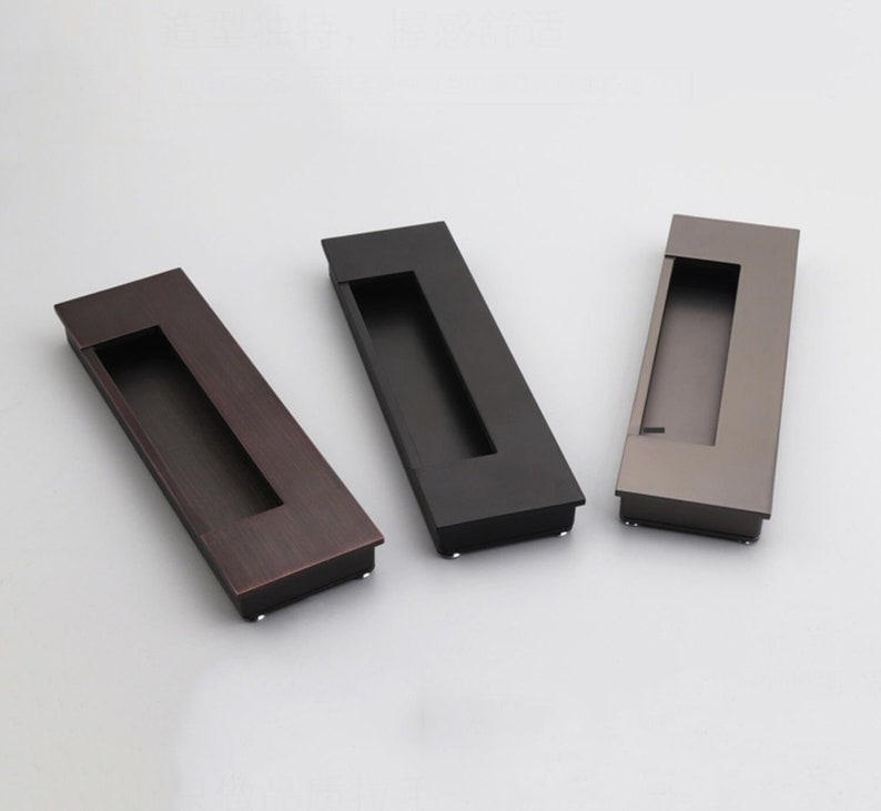 Wardrobe Embedded Invisible Pull Handle Black Cabinet Door Slotted Pull ...