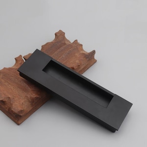 Wardrobe Embedded Invisible Pull Handle Black Cabinet Door Slotted Pull ...