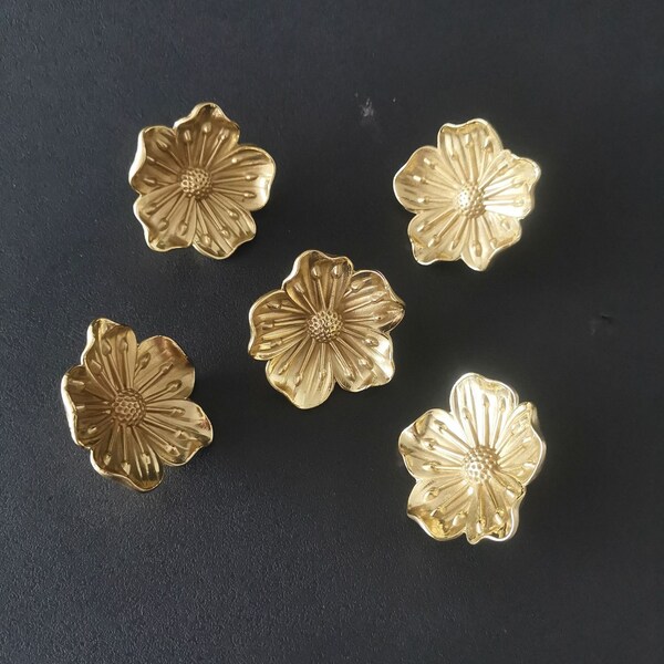 Brass Flower Knob - Etsy