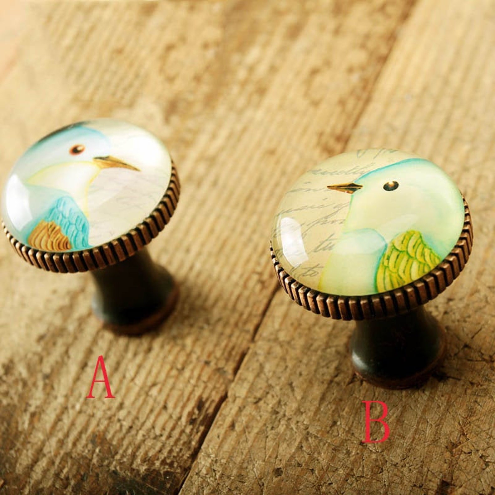 Little Bird Simple Knob Glass Knob European Pastoral Door Knob - Etsy