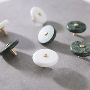 Nordic Simple Marble Knob American Retro Cabinet Furniture Drawer Cabinet Wardrobe Brass Marble ...