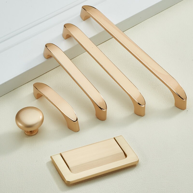 Modern Simple Brass Color Drawer Door Pull Handle Wardrobe - Etsy