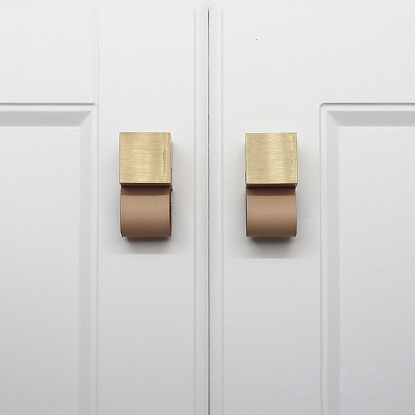 Leather Drawer Knobs - Etsy