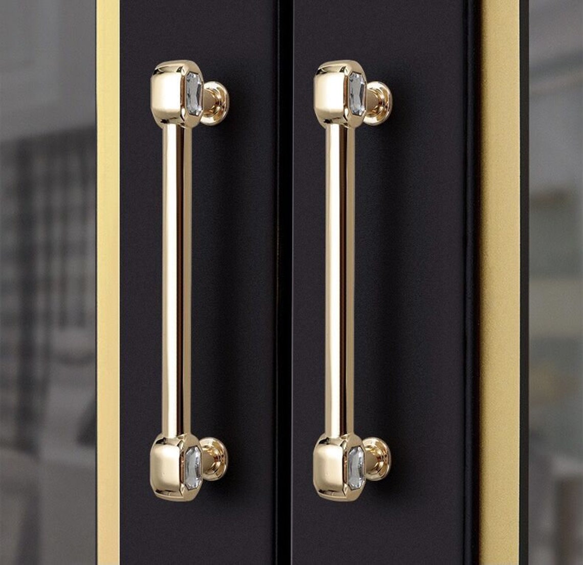 European Gold Crystal Door Pull Handle Drawer Pull Handle | Etsy