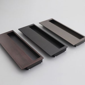 Wardrobe Embedded Invisible Pull Handle Black Cabinet Door Slotted Pull ...