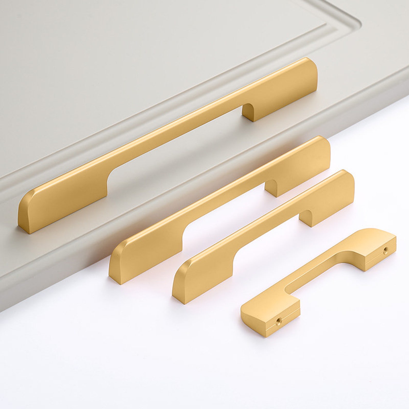 Long Pull Handle Modern Simple Black Gold Drawer Door Pull | Etsy