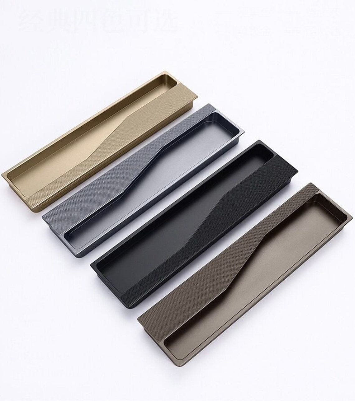 American Wardrobe Embedded Invisible Pull Handle Black Cabinet Door ...