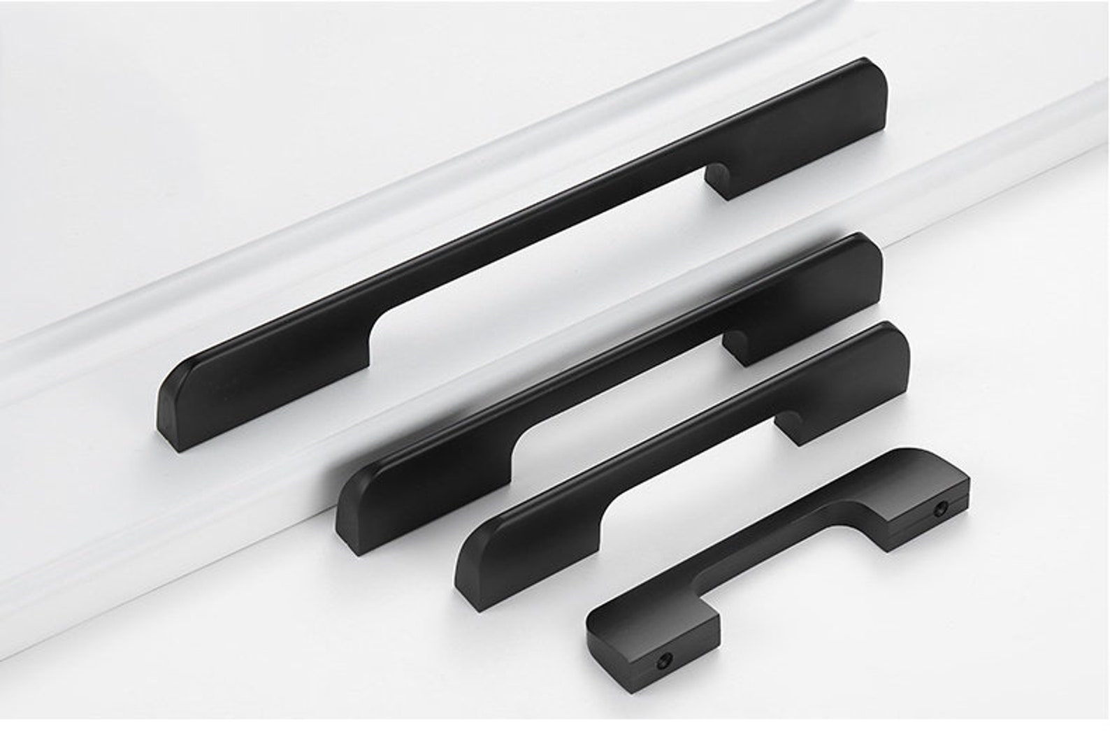 Long Pull Handle Modern Simple Black Gold Drawer Door Pull | Etsy