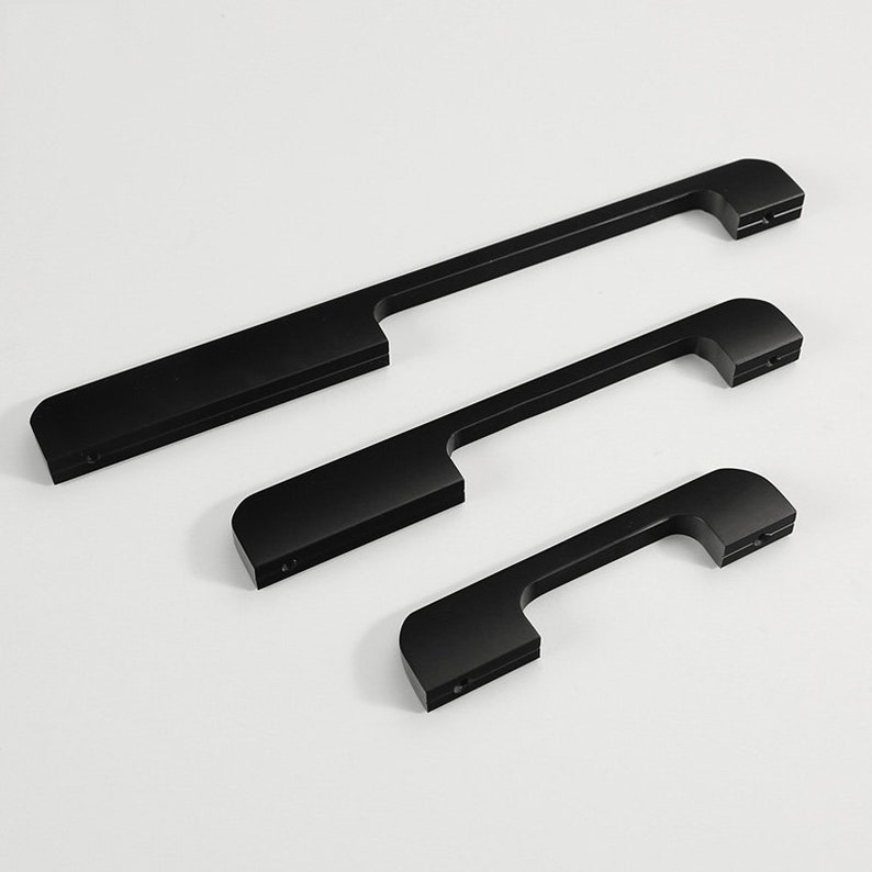 Long Pull Handle Modern Simple Black Gold Drawer Door Pull | Etsy