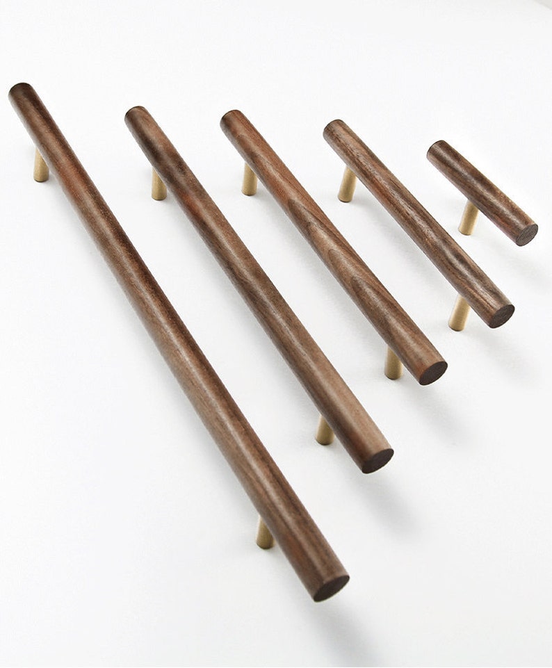 Walnut Drawer Pull Handle Brass Kitchen Cabinet Hardware Bar - Etsy