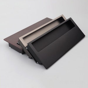 Wardrobe Embedded Invisible Pull Handle Black Cabinet Door Slotted Pull ...