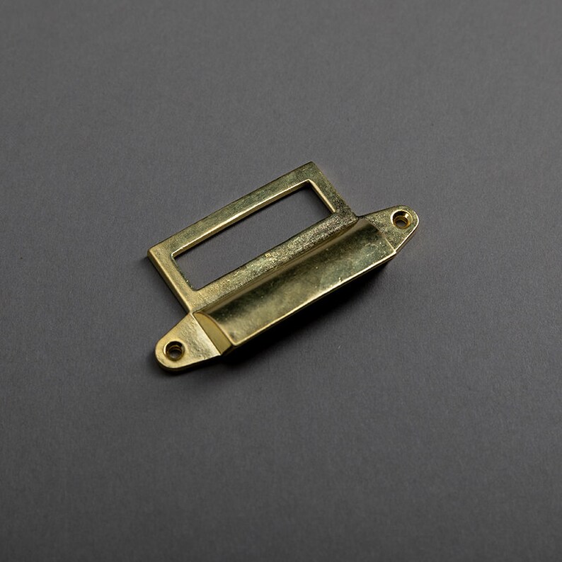 Antique Pure Brass Label Pull Handle Drawer Business Card - Etsy