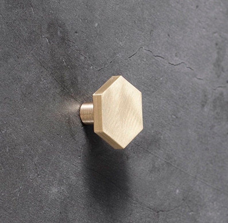Hexagon Knob Nordic Wardrobe Brass Simple Door Knob Drawer | Etsy