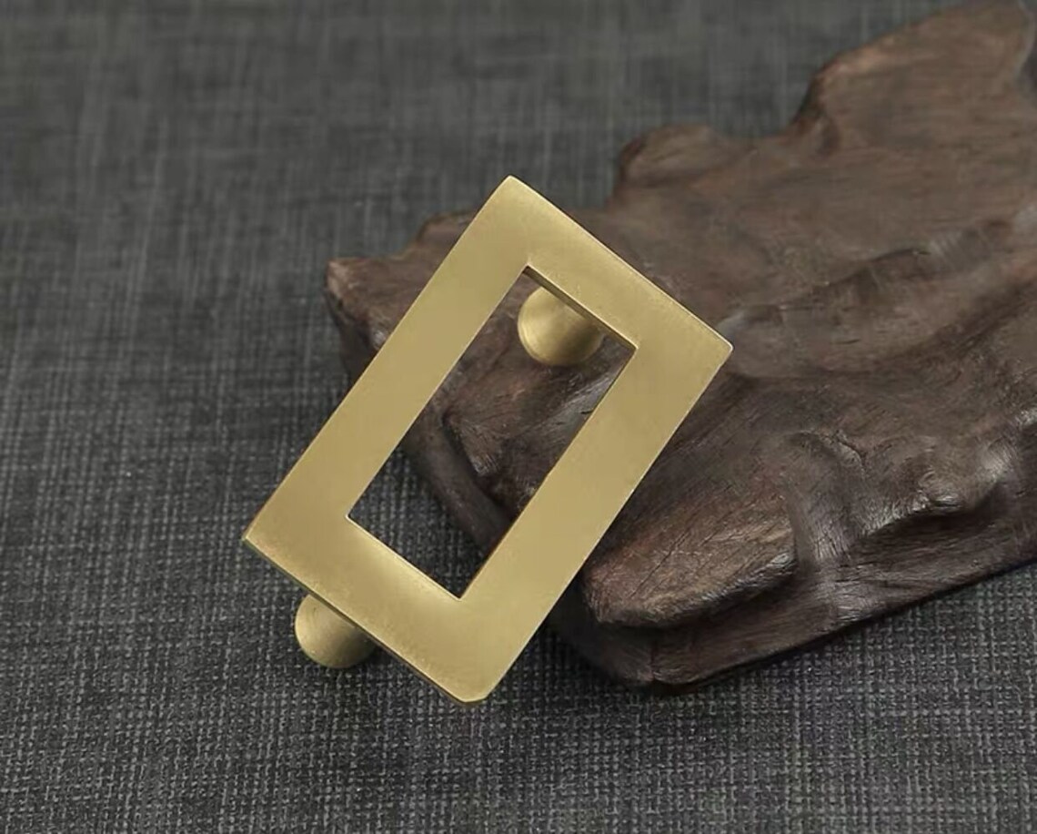Chinese Style Square Cabinet Door Pull Handle Pure Copper - Etsy