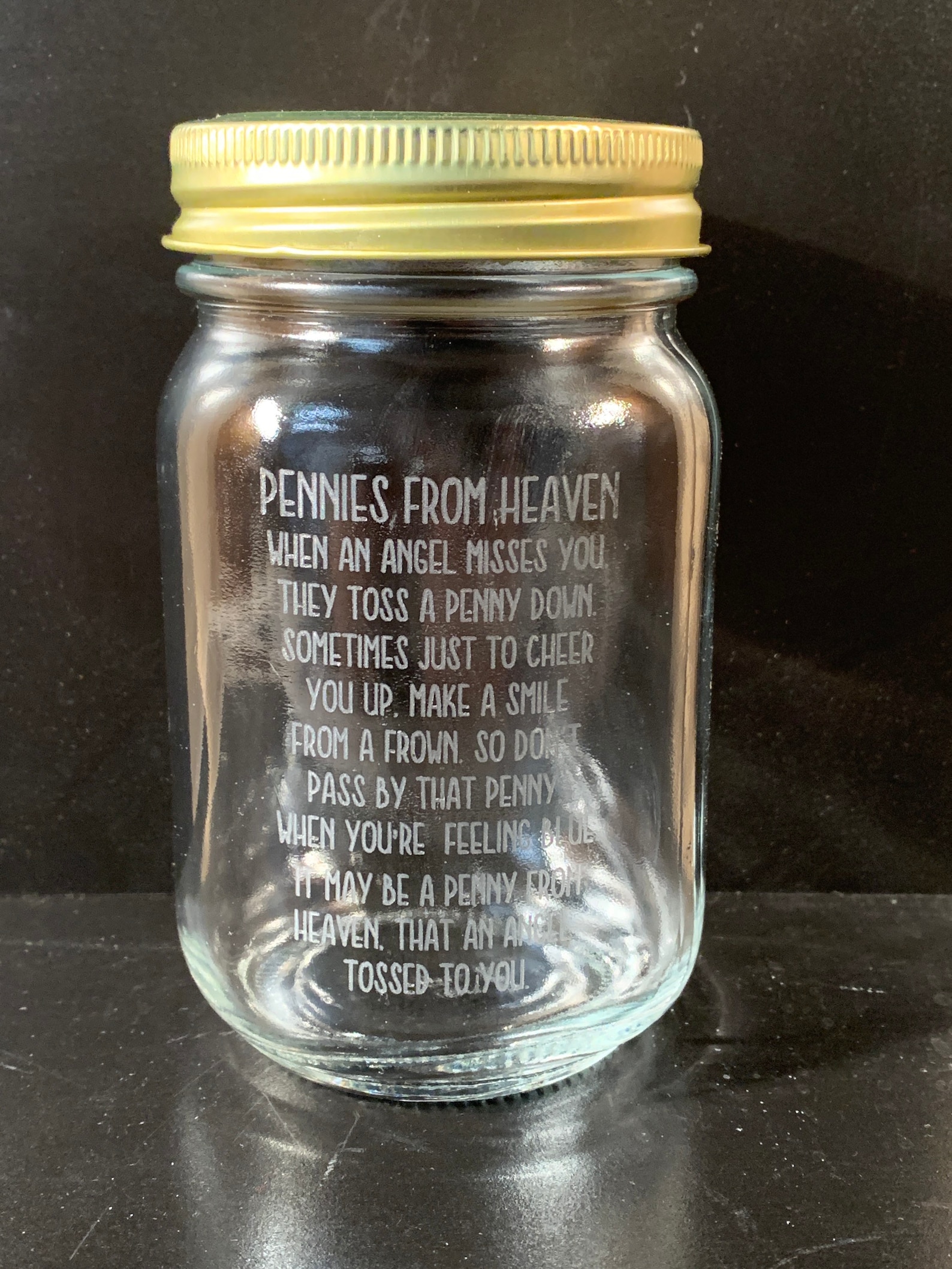 Pint Mason Jar Personalized Pennies From Heaven, Bank, Memorial Bank ...