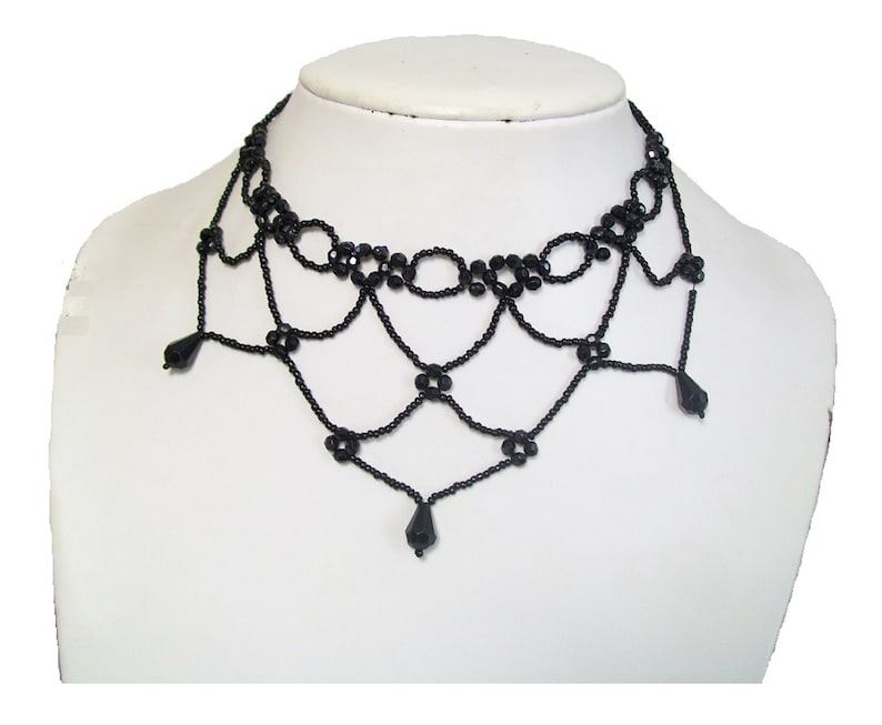 Black Chic Victorian Gothic Choker Necklace Burlesque Prom Hen - Etsy ...