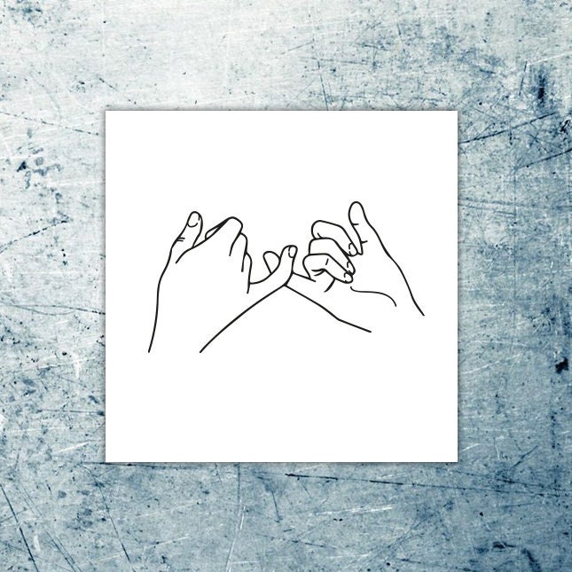 Pinky Promise Temporary Tattoo Set Of 2 Etsy