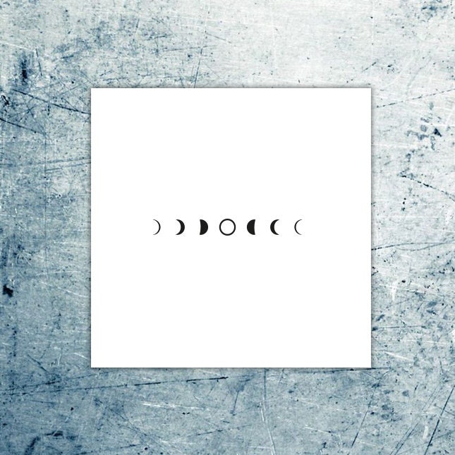 Tiny Moon Temporary Tattoo set of 2 | Etsy