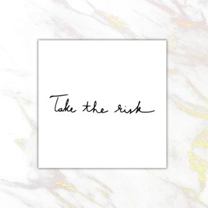 Take the Risk - Temporary Tattoo (set of 2) - Etsy