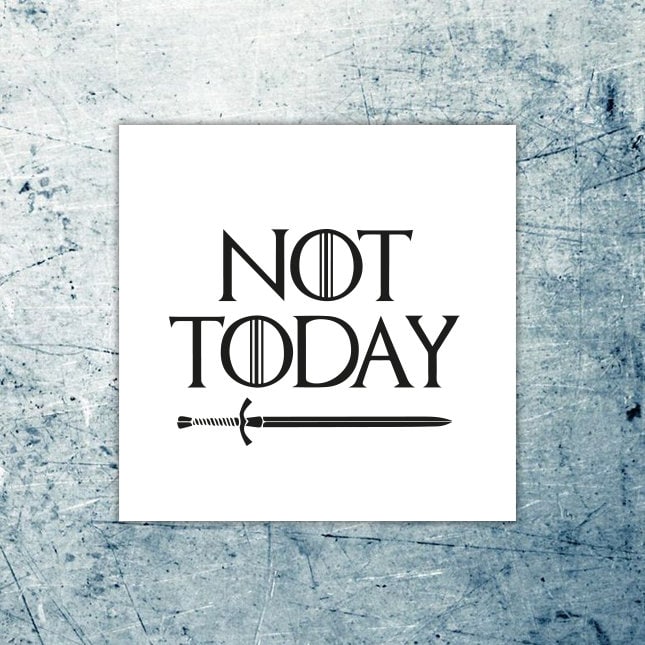 Not Today Temporary Tattoo set of 2 | Etsy