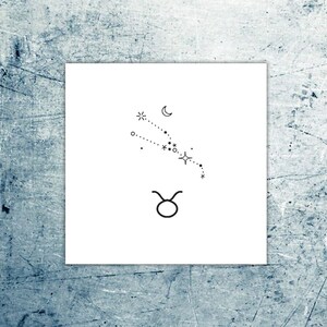 Tiny Taurus - Temporary Tattoo (set of 2) - Etsy