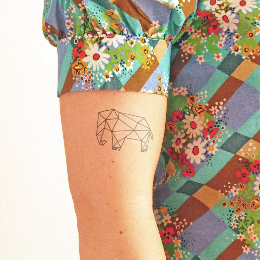 Colorful Geometric Animal Tattoos