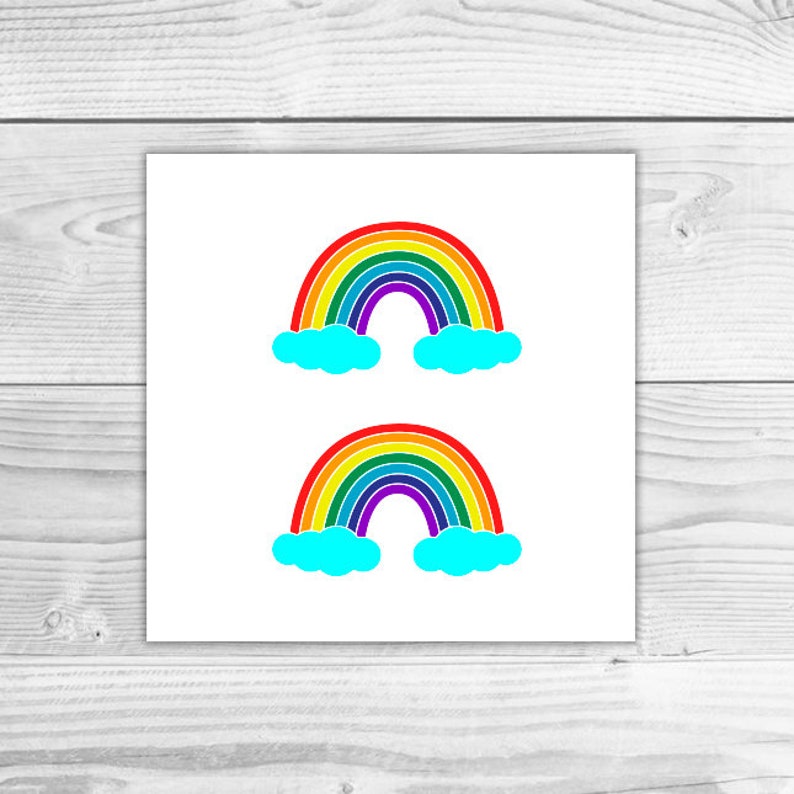 Rainbow Temporary Tattoo set of 2 - Etsy