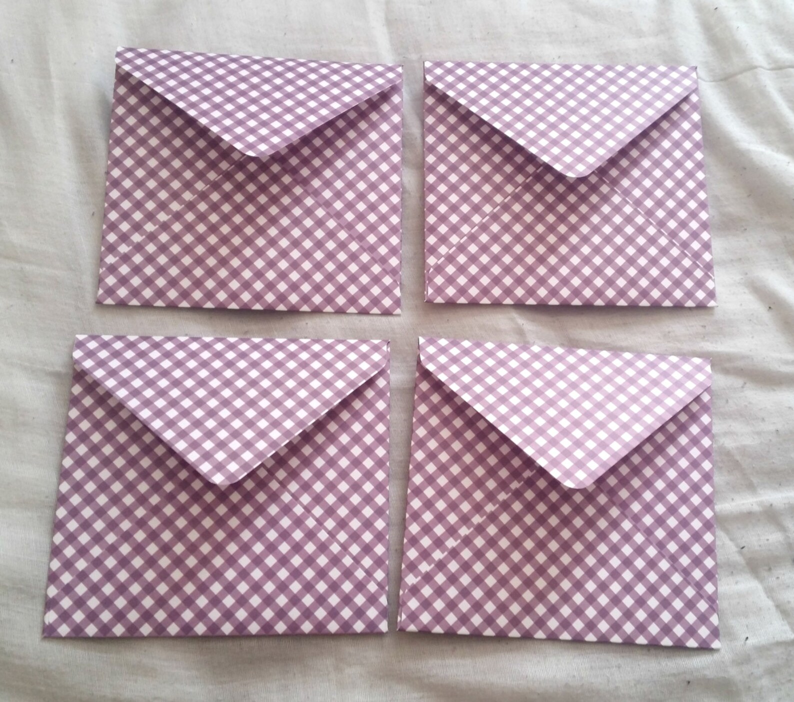 Purple Striped Envelopes, Patterned Decorative Envelopes, Set of Four ...