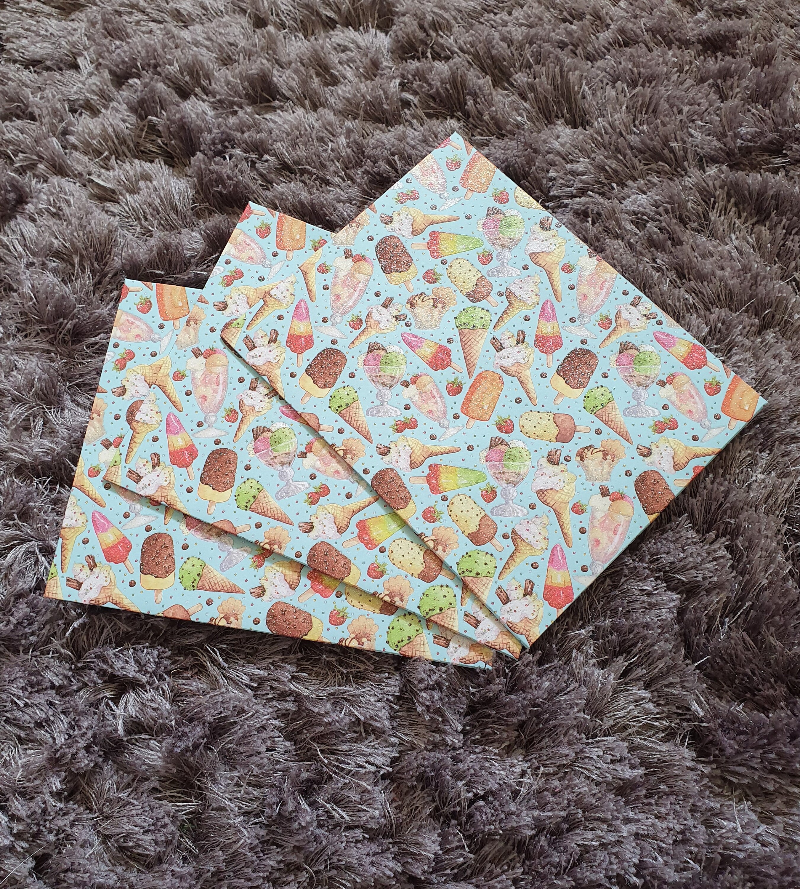 Three Blue Ice Cream Envelopes Pack of Ice Lolly Stationery - Etsy UK