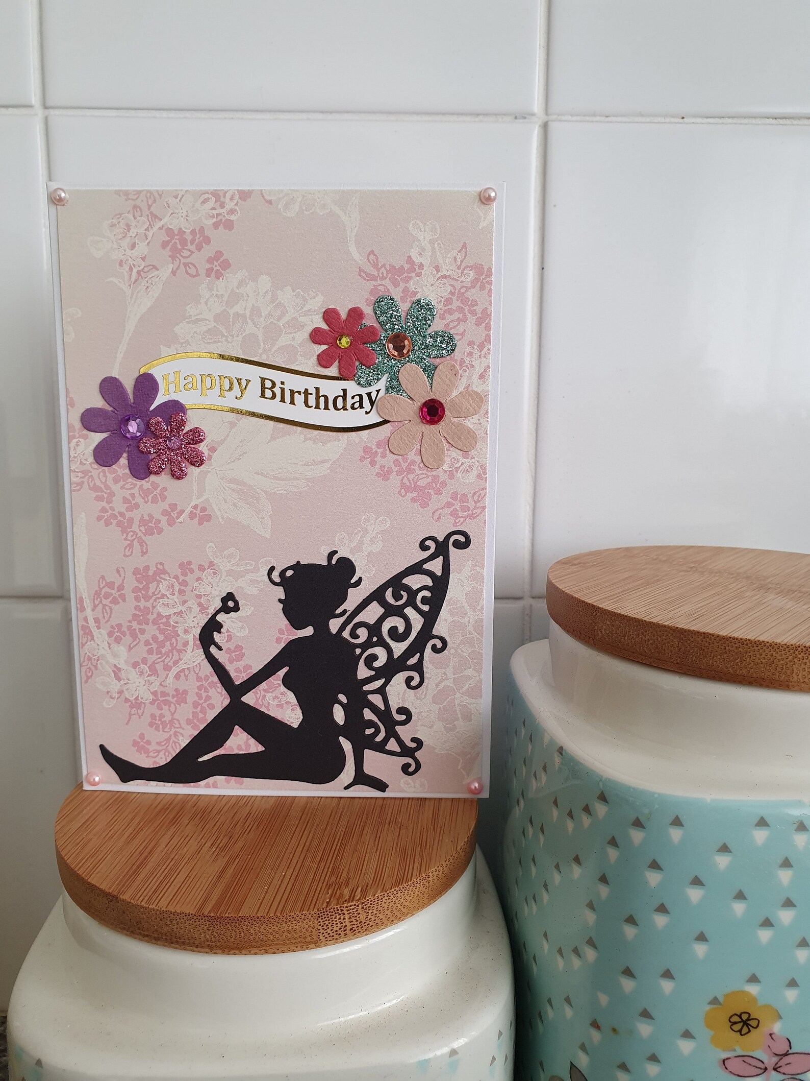 Fairy Birthday Card, Handmade Pink Card, Happy Birthday, Flower Faerie ...