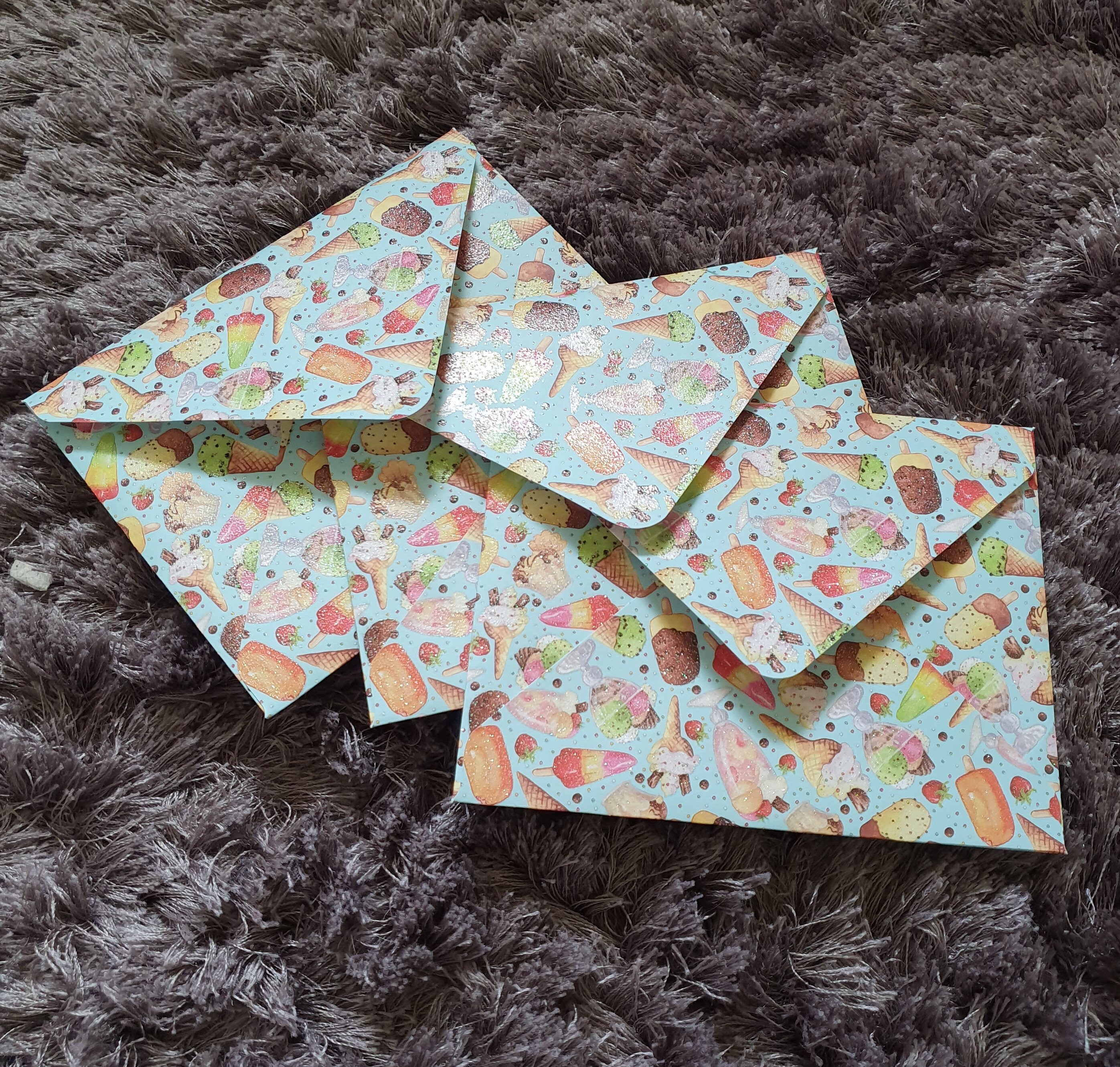 Three Blue Ice Cream Envelopes Pack of Ice Lolly Stationery - Etsy UK