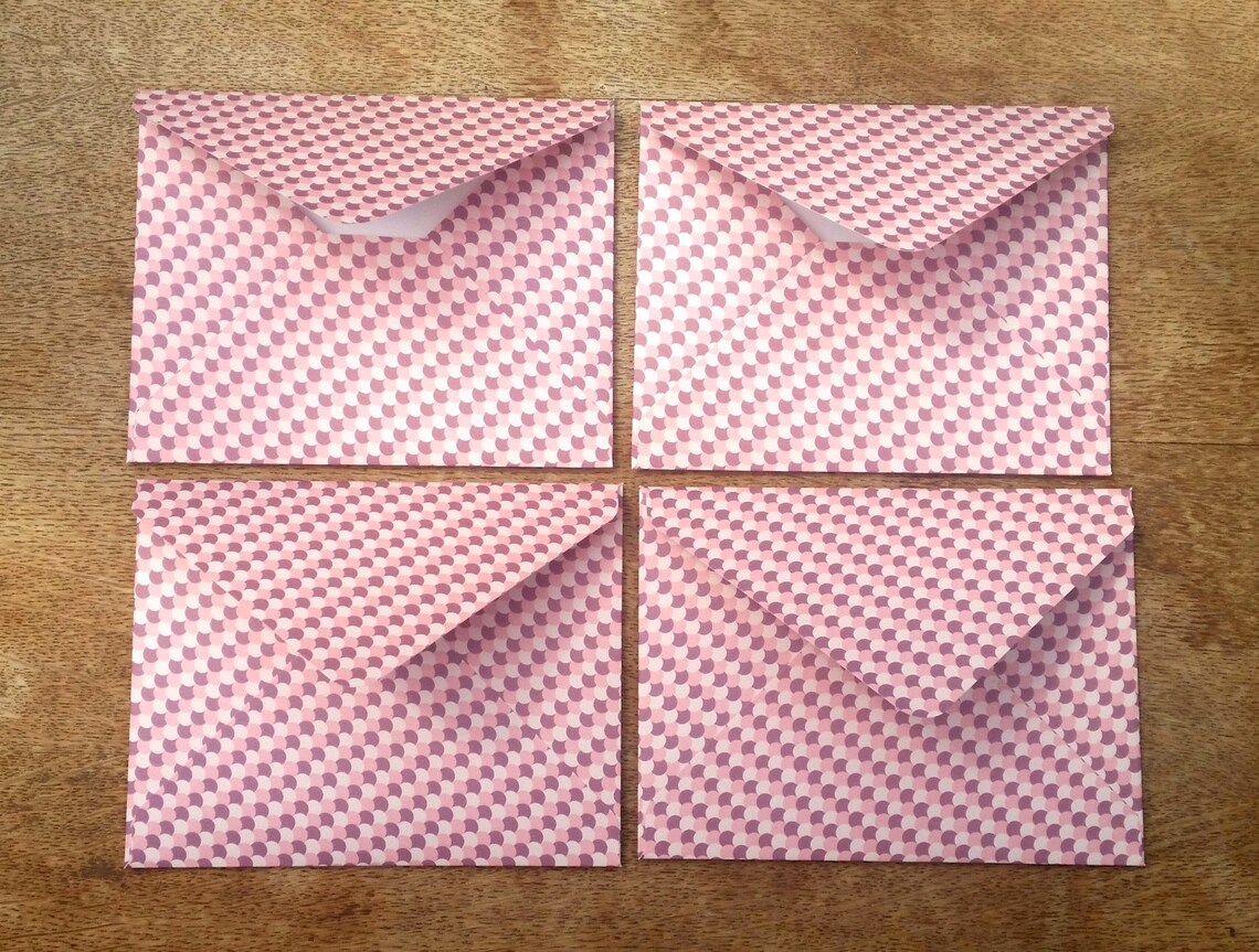 Mermaid Scale Envelopes, Pink Mermaid Scales, Handmade Paper Envelopes ...